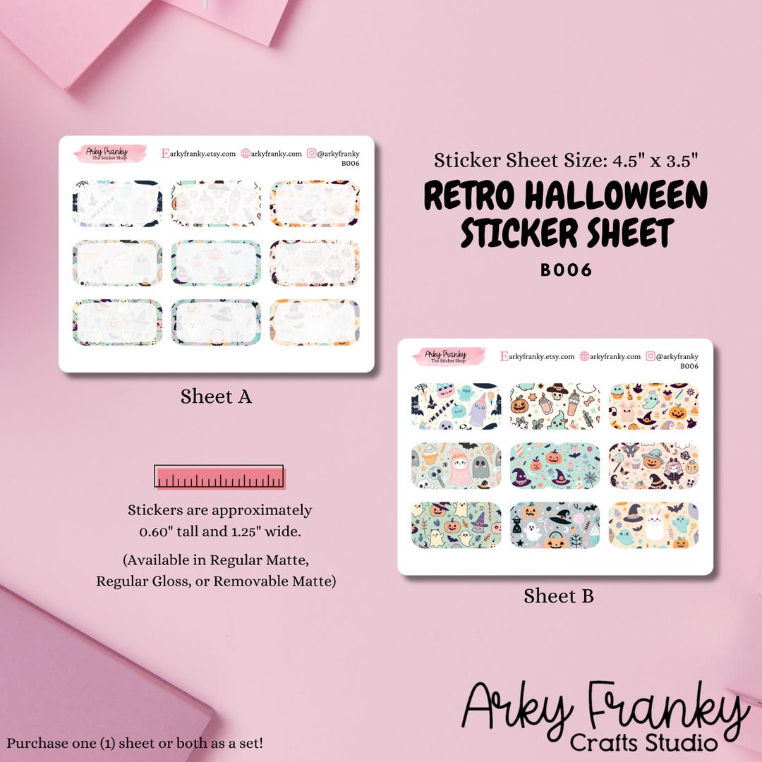 Retro Halloween Rounded Rectangle Planner Boxes for Planning ...