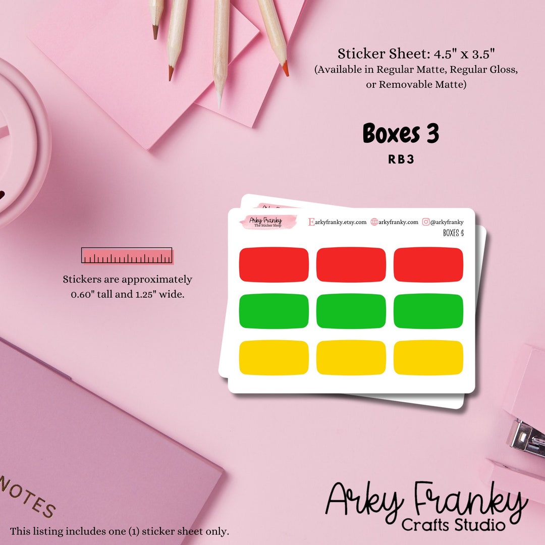 Rounded Rectangle Planner Boxes for Planning, Scrapbooking, and ...