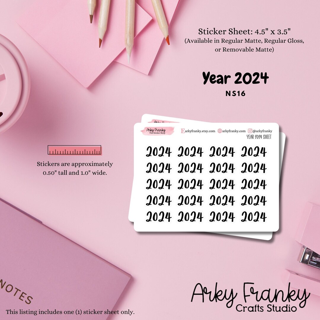 Script Sticker Sheet SCR77 - 2024 for Planner, Decorative Stickers for ...