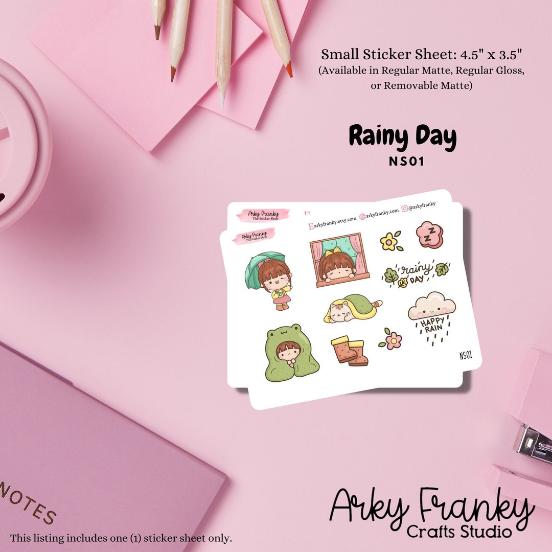 Rainy Day Sticker Sheet SS079 for Planner, Stickers for Cardmaking and ...