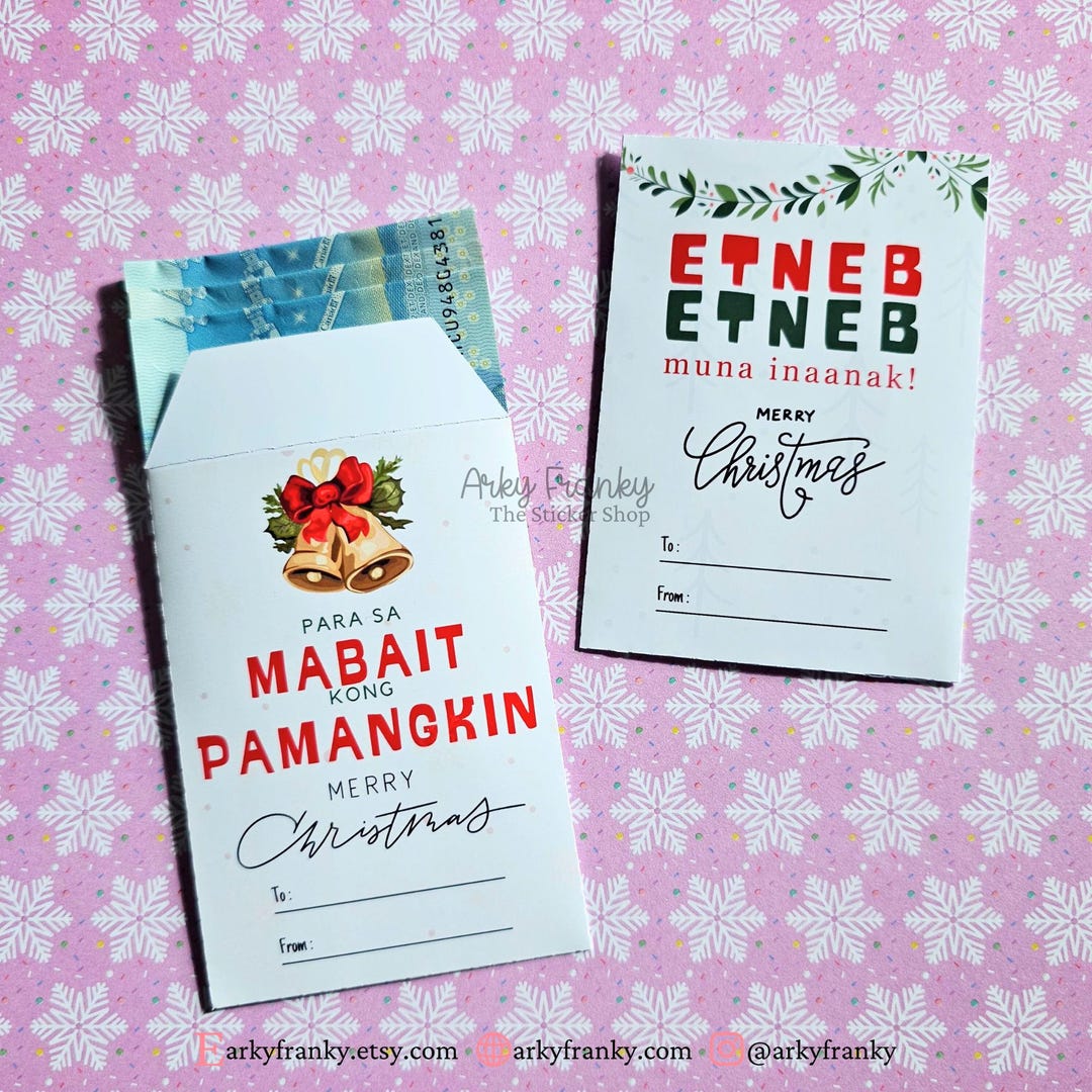 Money Cash Envelope Tagalog English Filipino Set of 6 Envelopes for ...