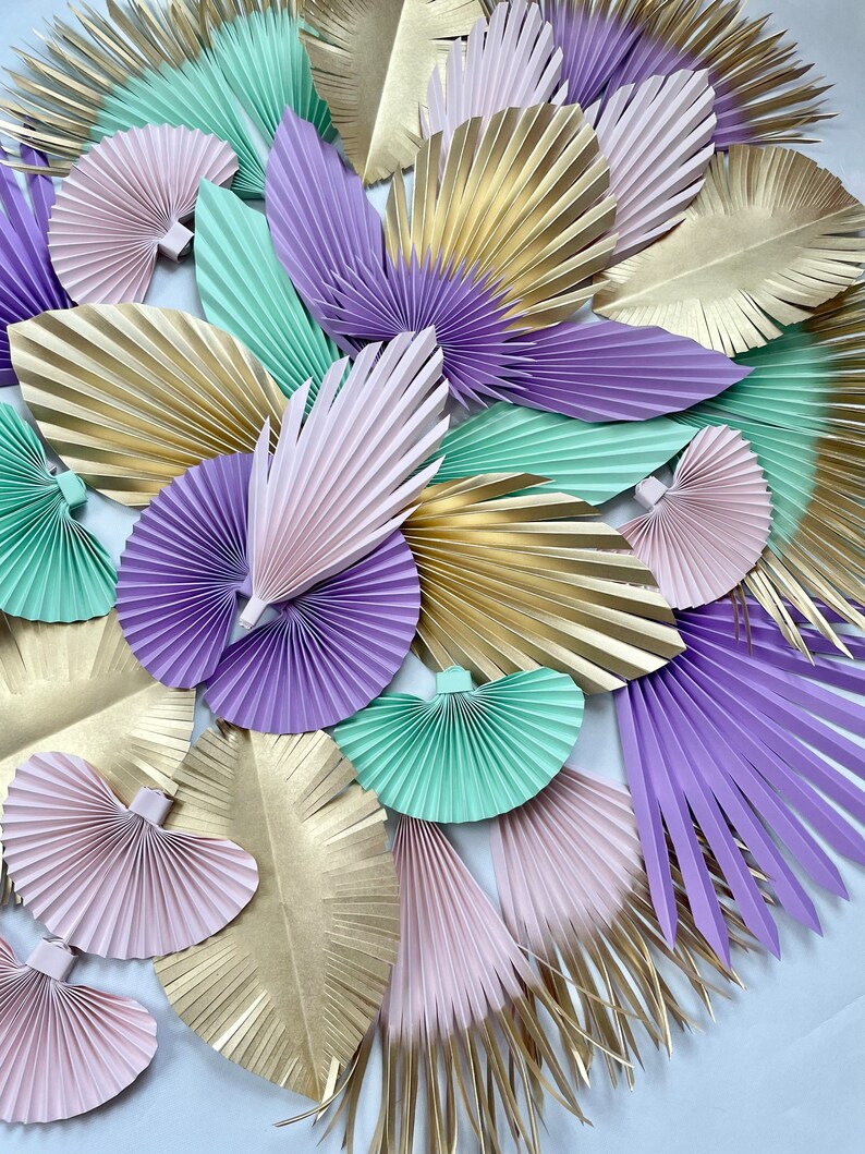 Tropical Palm Leaf 40 Piece Decor Color Customizable Party - Etsy