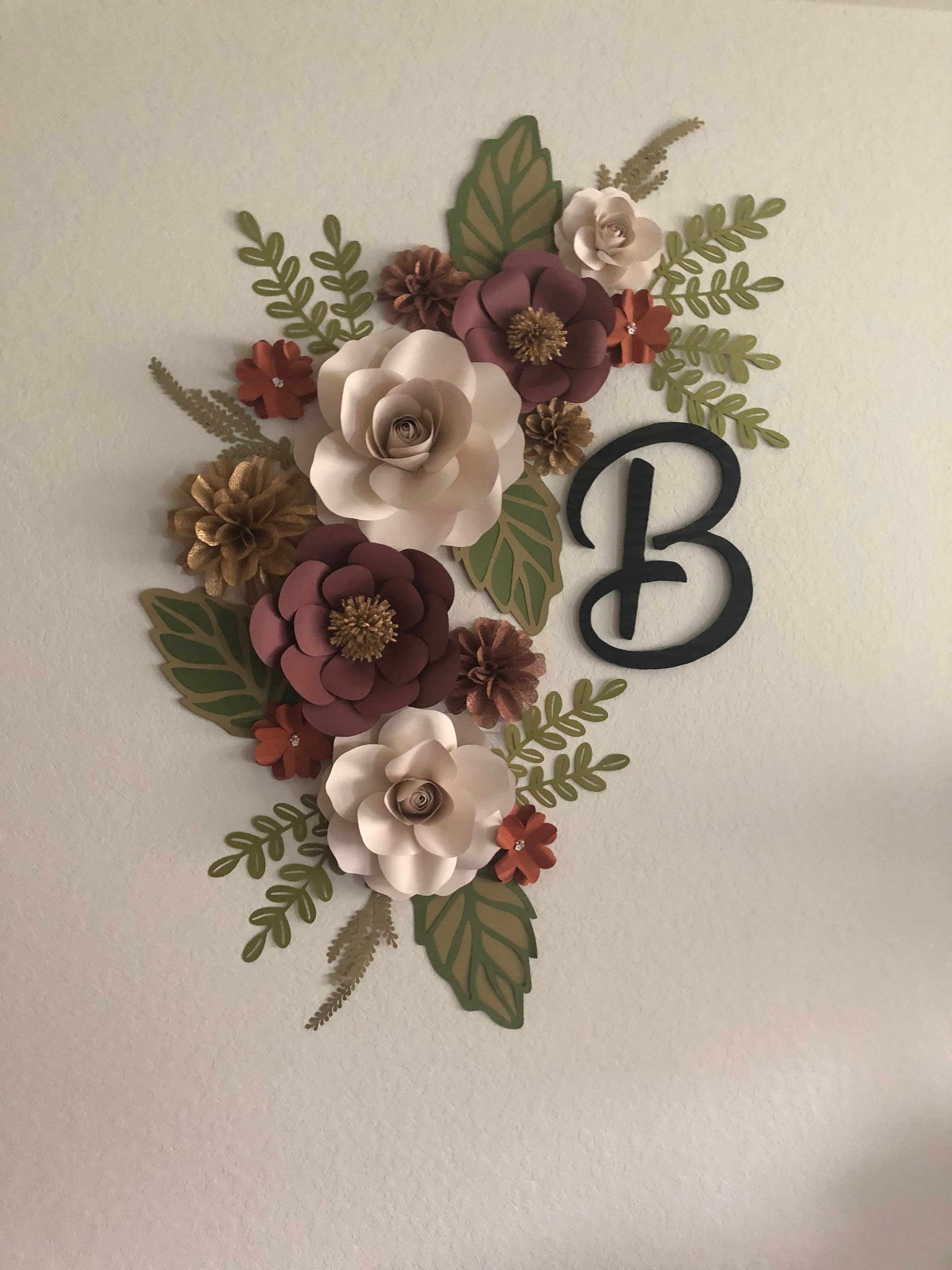 13 Piece Paper Flower Set Color Customizable Nursery | Etsy