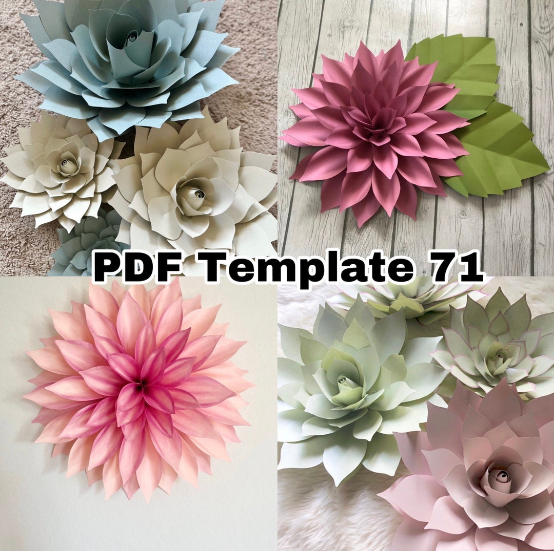 PDF Succulent/ Dahlia Paper Flower Template 71 - Etsy