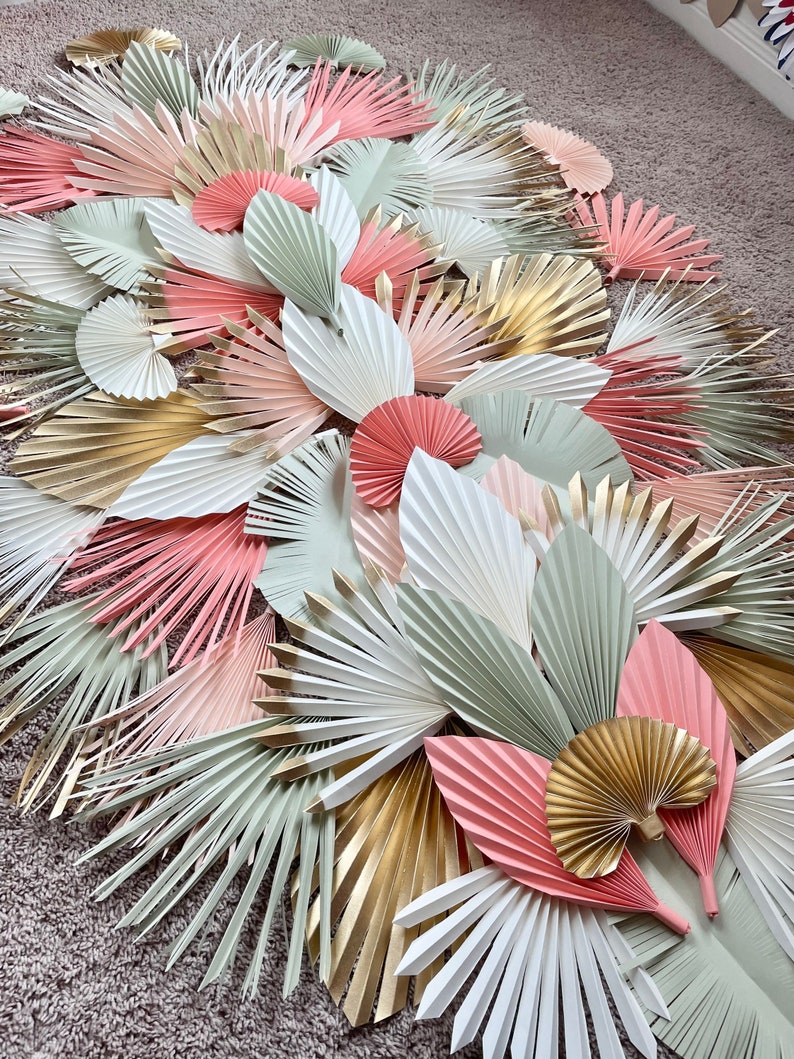 Tropical Palm Leaf 60 Piece Decor Color Customizable Party - Etsy