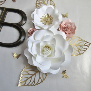 8 Piece Paper Flower Set/nursery Decor ***color Customizable*** - Etsy