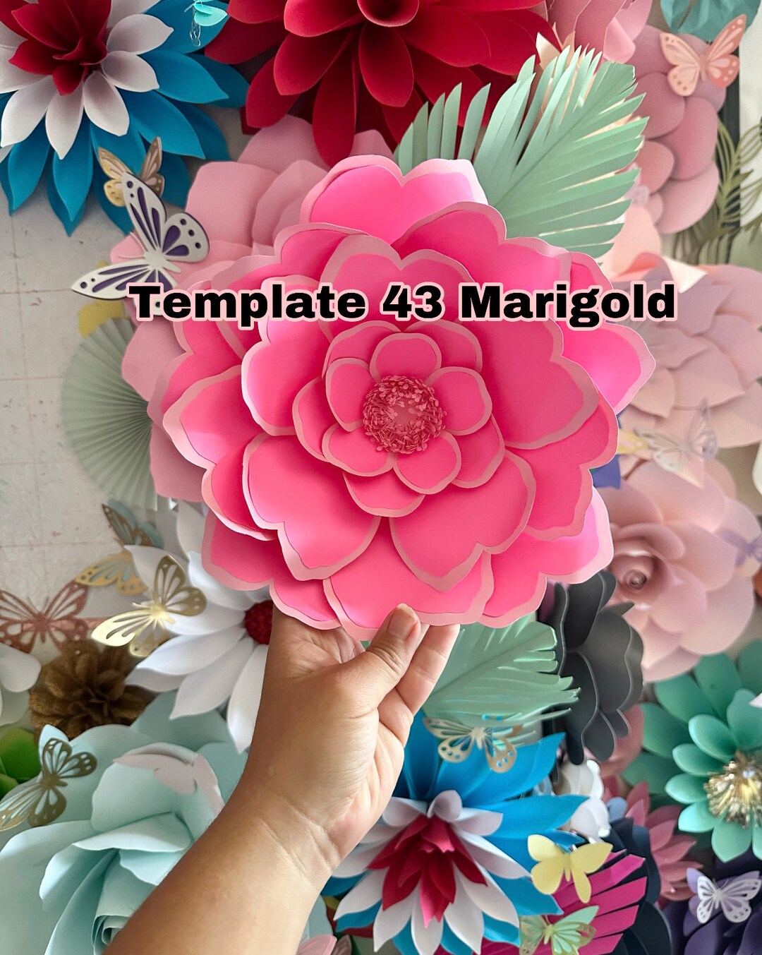 SVG Marigold Paper Flower Template 43 - Etsy