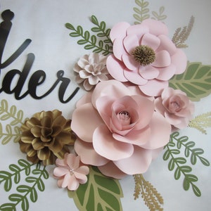 13 Piece Paper Flower Set ***color Customizable* Nursery Decor/ Wall ...