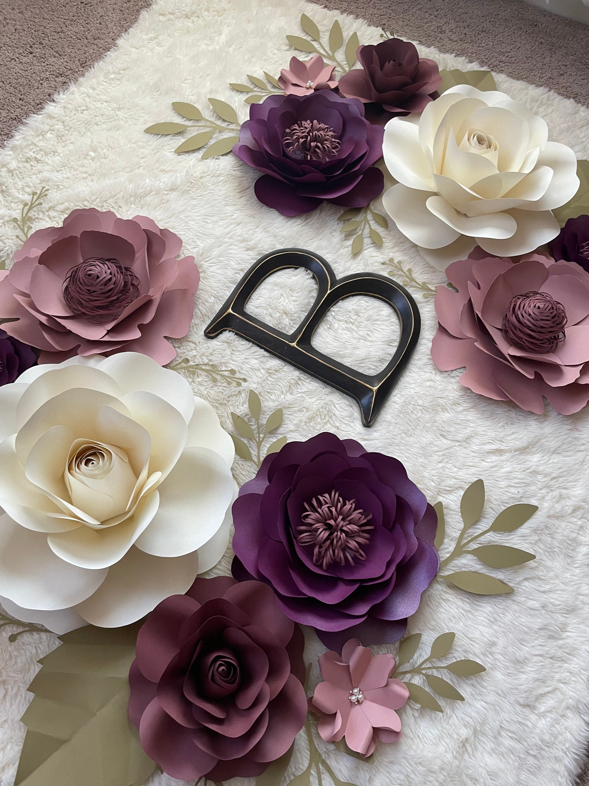 14 Piece Paper Flower Set color Customizable | Etsy