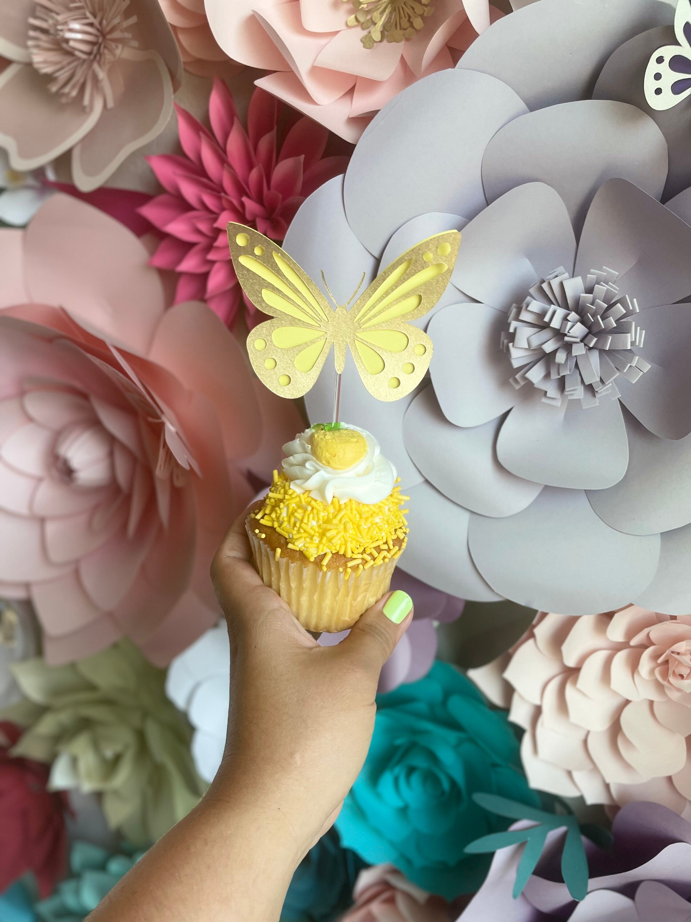 12 Piece Cupcake Topper Cake Topper Pastel Butterflies - Etsy