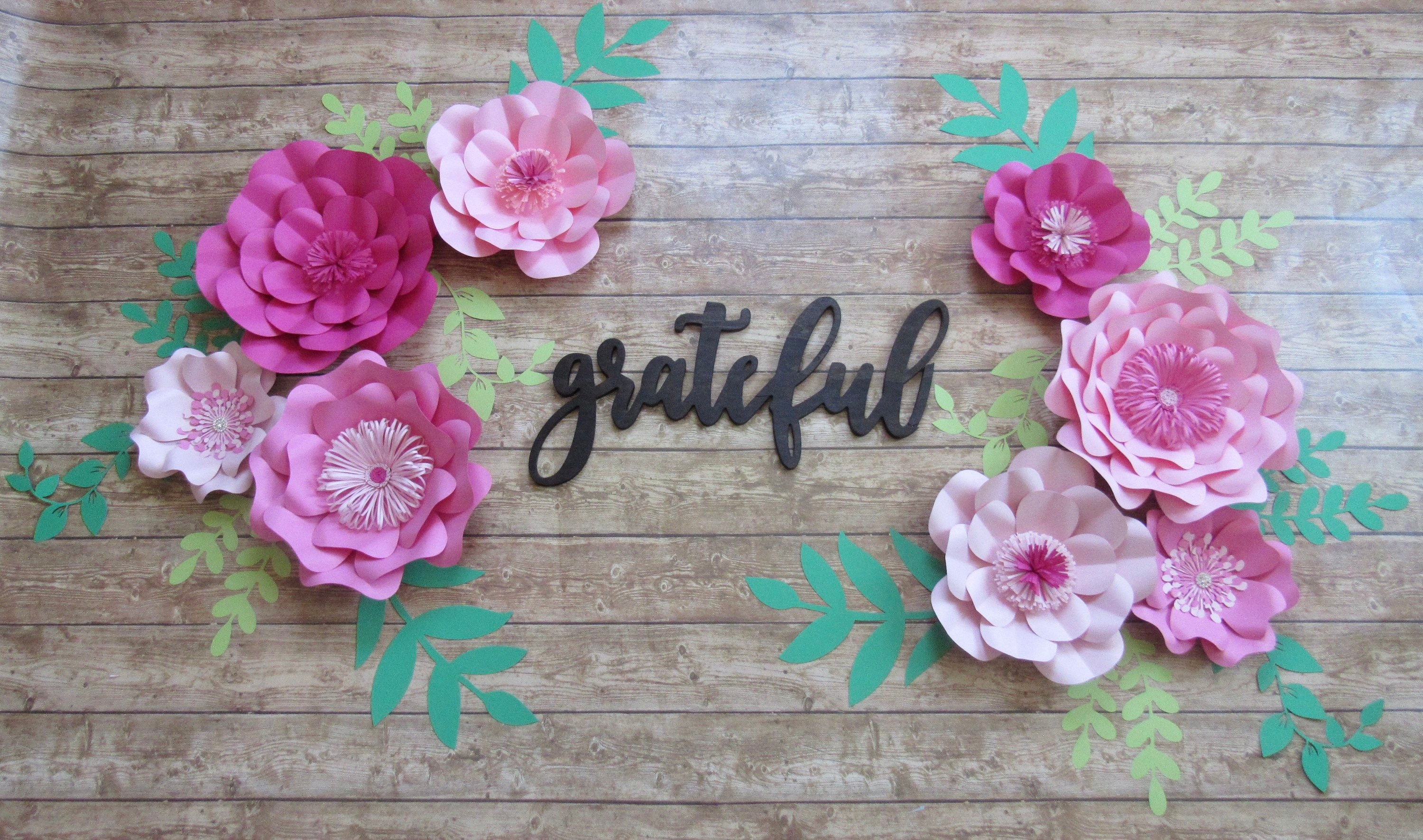 Eight Piece Paper Flower Set **color Customizable** Nursery Decor ...