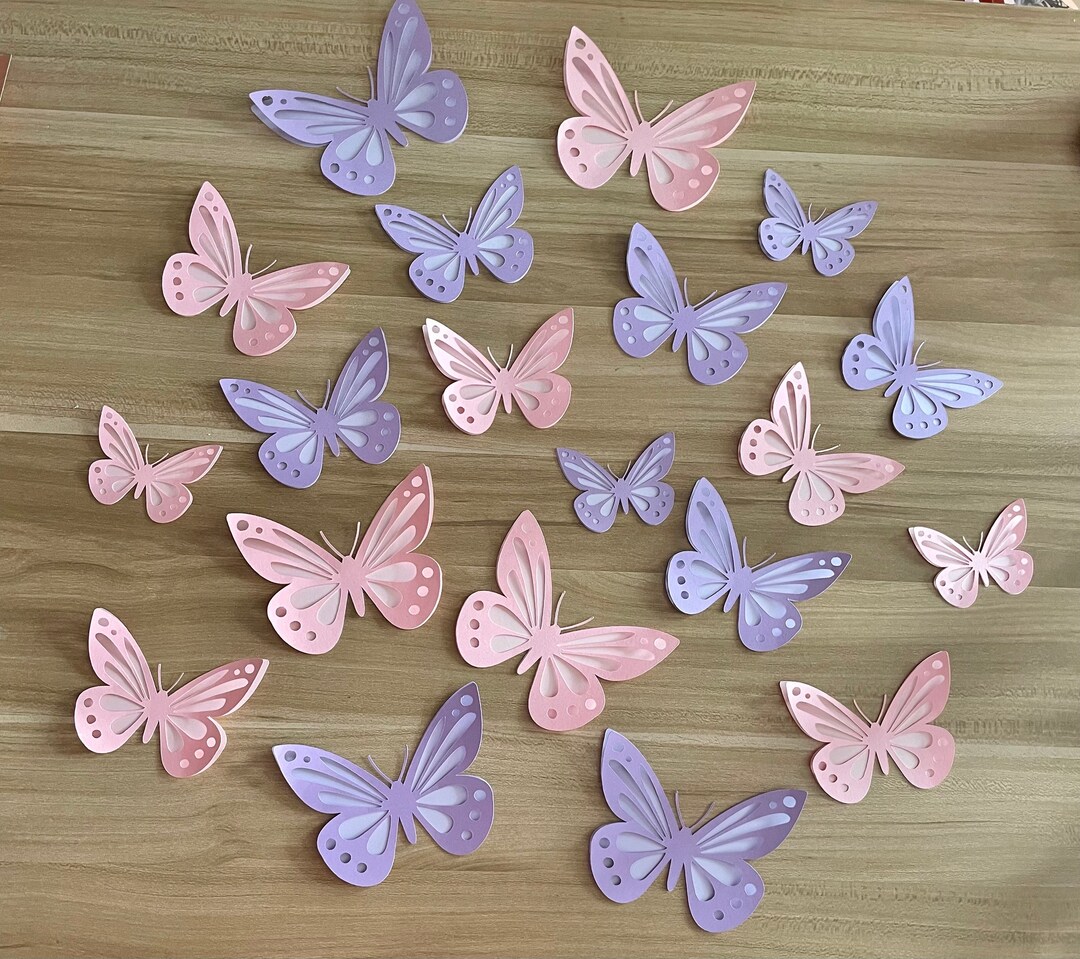 20 Piece Pink and Purple Butterfly Birthday Decor | Party Decor ...