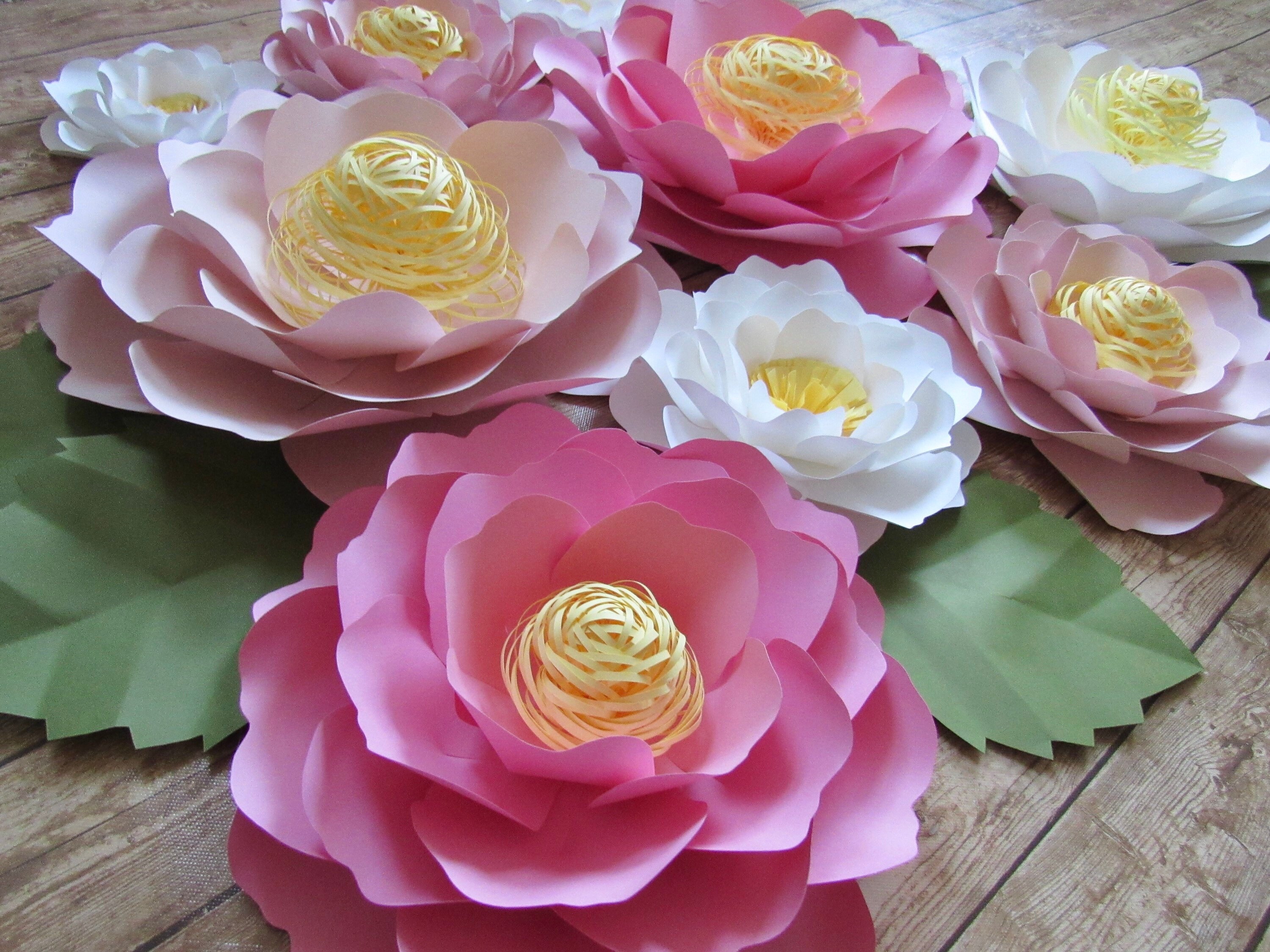 12 Piece Paper Flower Set color Customizable | Etsy