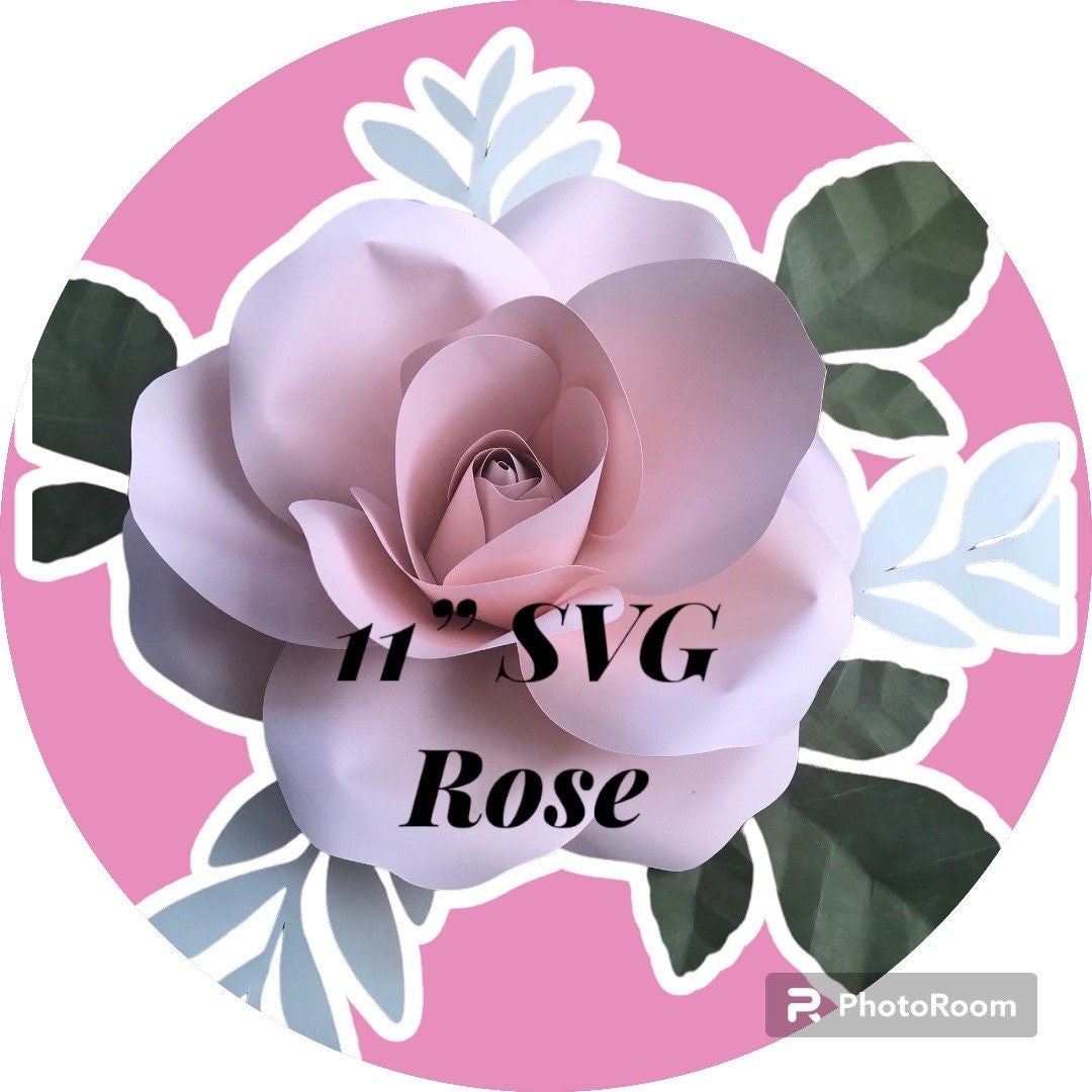 SVG and PDF Paper Flower 11" Rose Template #83| Rose Template | Paper ...