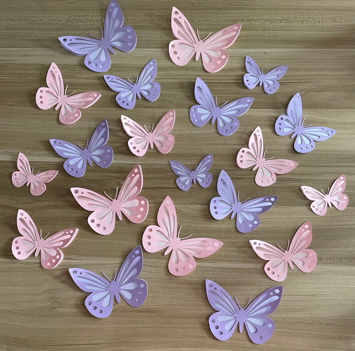 20 Piece Pink and Purple Butterfly Birthday Decor Party | Etsy
