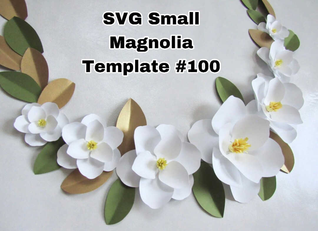SVG and PDF Small Paper Flower Magnolia Template #100 - Etsy