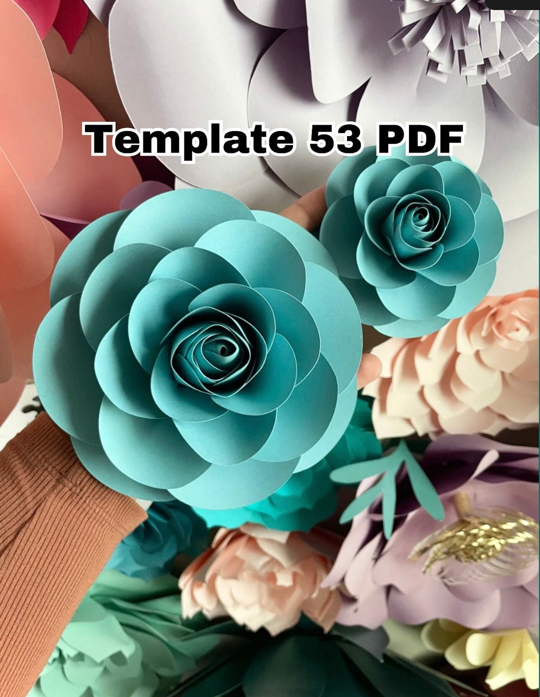 PDF Paper Flower Rose Template #53 - Etsy