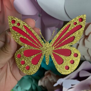 18 Piece Gold Glitter and Red Butterfly Birthday Decor Party - Etsy
