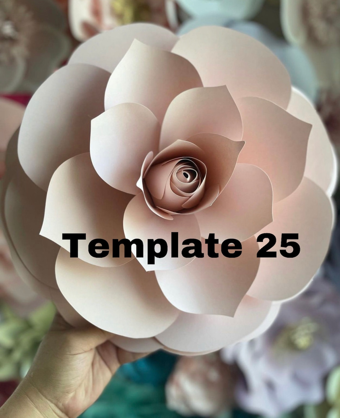 PDF Paper Flower Camellia Rose Template #25 - Etsy