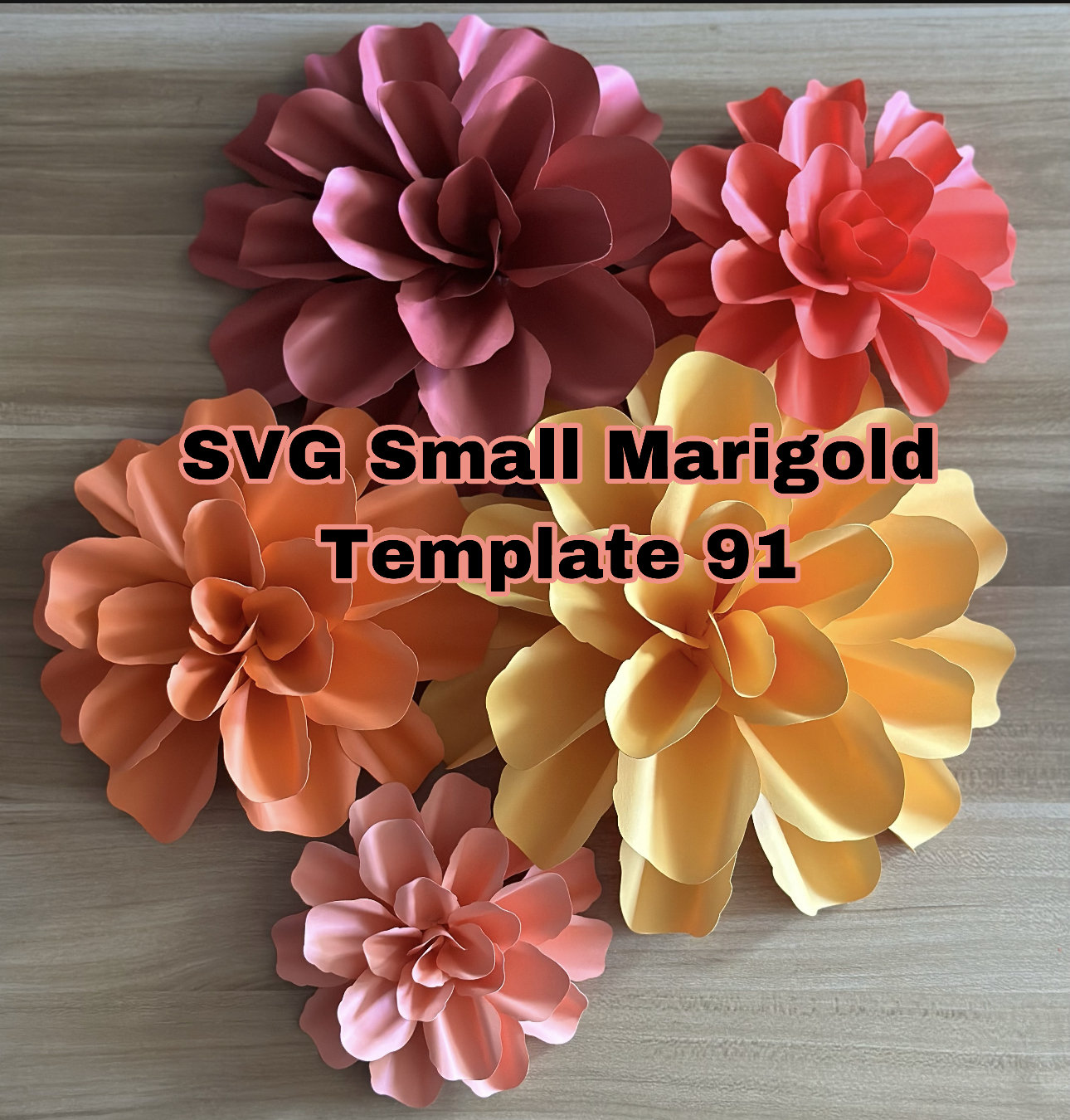 SVG and PDF Small Marigold Paper Flower Template #91 - Etsy