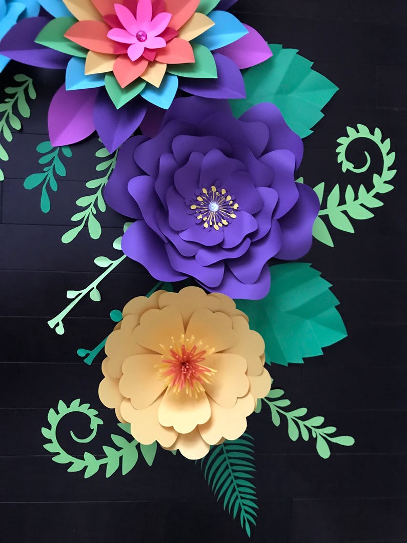 5 Piece Trolls Paper Flower Set/nursery Decor ****color Customizable ...