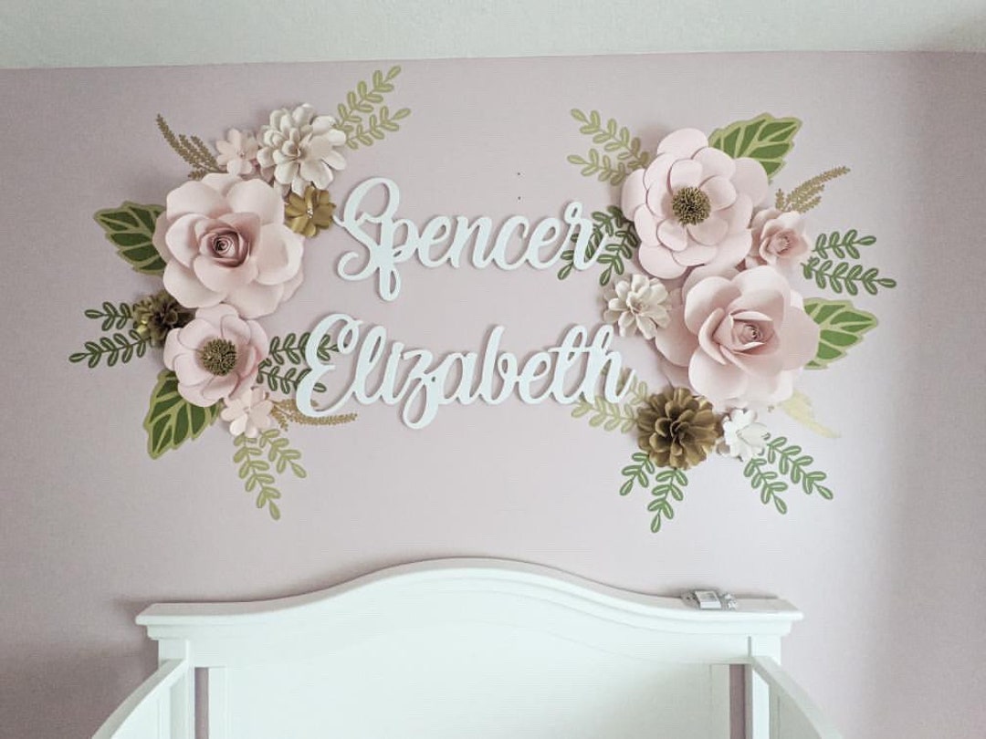 13 Piece Paper Flower Set ***color Customizable* Nursery Decor/ Wall ...