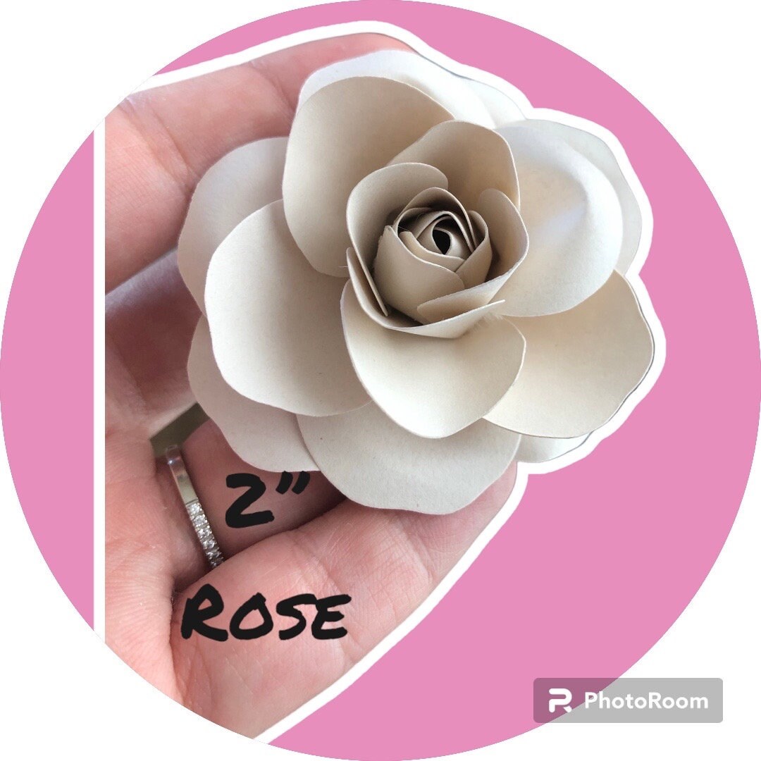 SVG and PDF Paper Flower 2" Rose Template #79| Rose Template | Paper ...