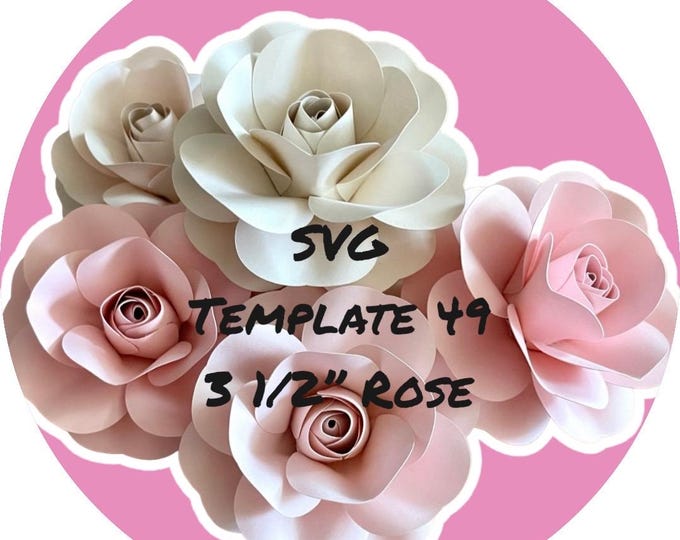 SVG Paper Flower Rose Template #49 | Rose Template | Paper Rose - Etsy