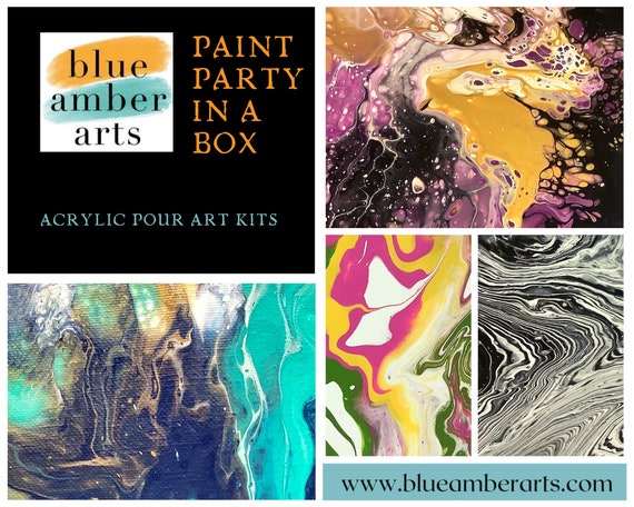 Paint Kit: Acrylic Pouring Kit Paint Night Date Night Sip | Etsy