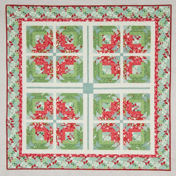 Log Cabin Santa Quilt Pattern - Etsy