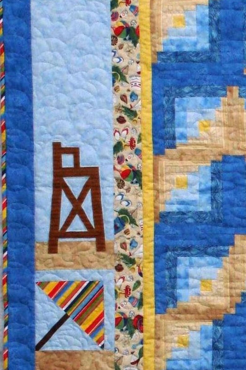 Sea Breeze Log Cabin Beach PDF (digital Quilt Pattern) - Etsy