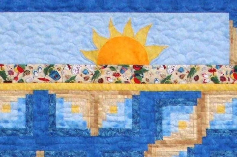 Sea Breeze Log Cabin Beach PDF (digital Quilt Pattern) - Etsy