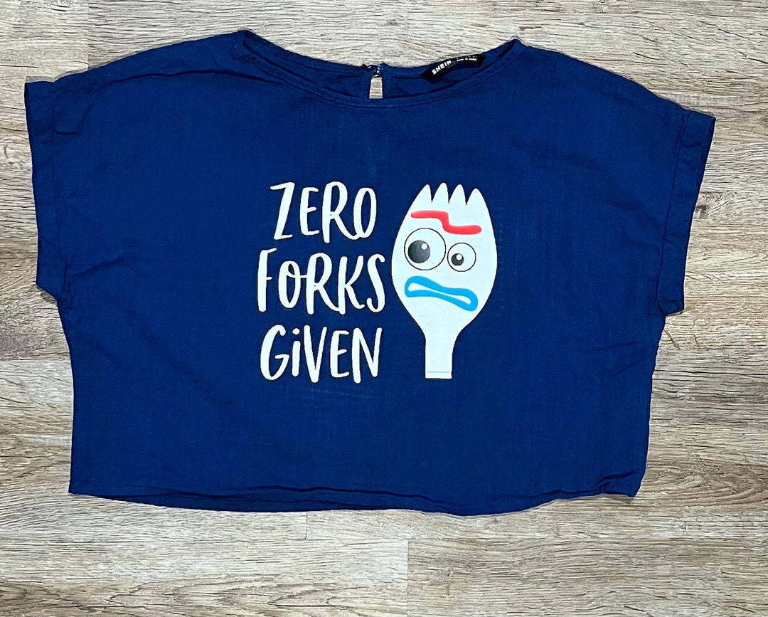 Zero Forks Given Forky Crop Top Cute and Playful Shirt - Etsy
