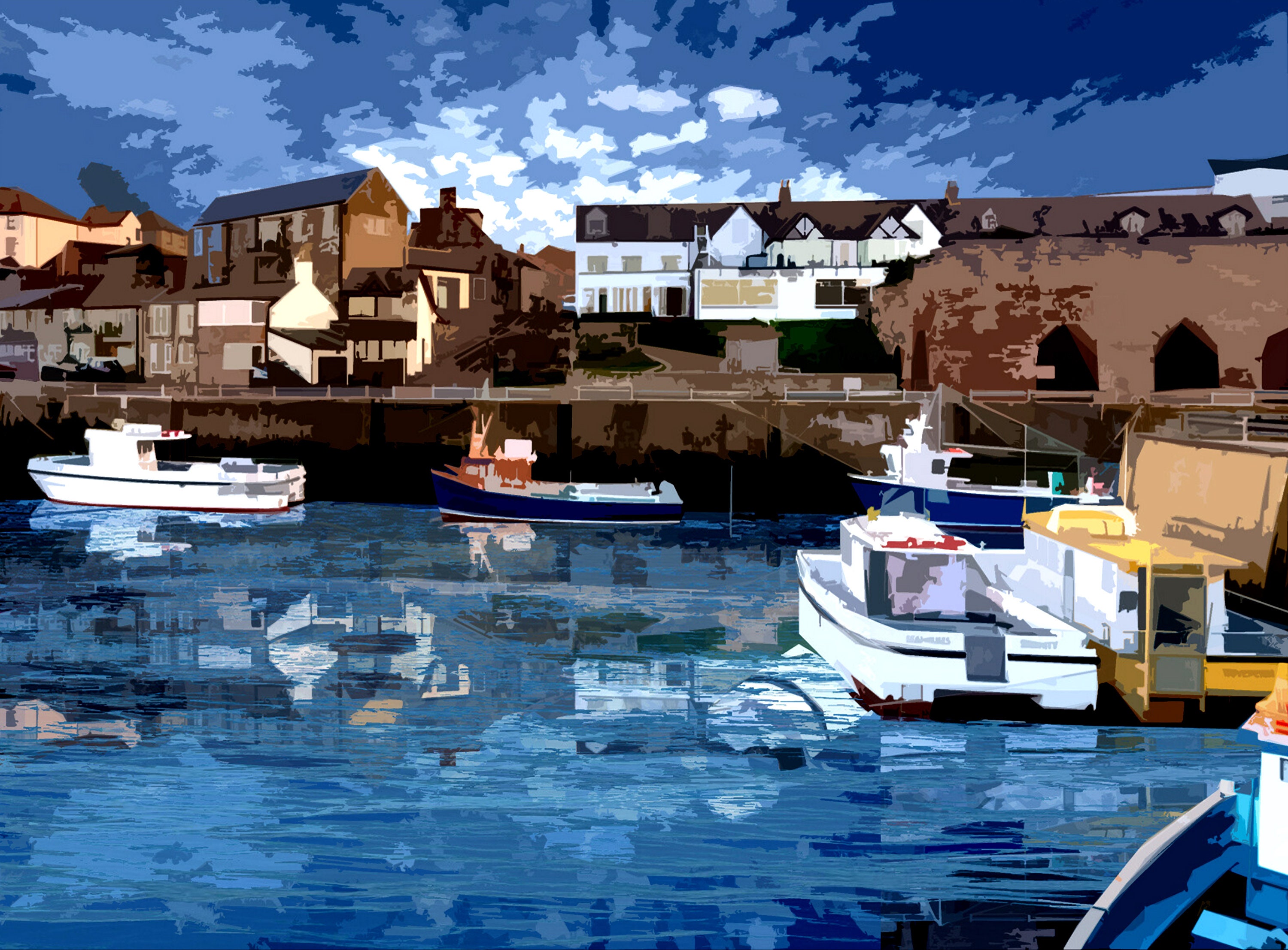 Seahouses Harbour Northumberland Limited Edition Print by Sarah Jane ...