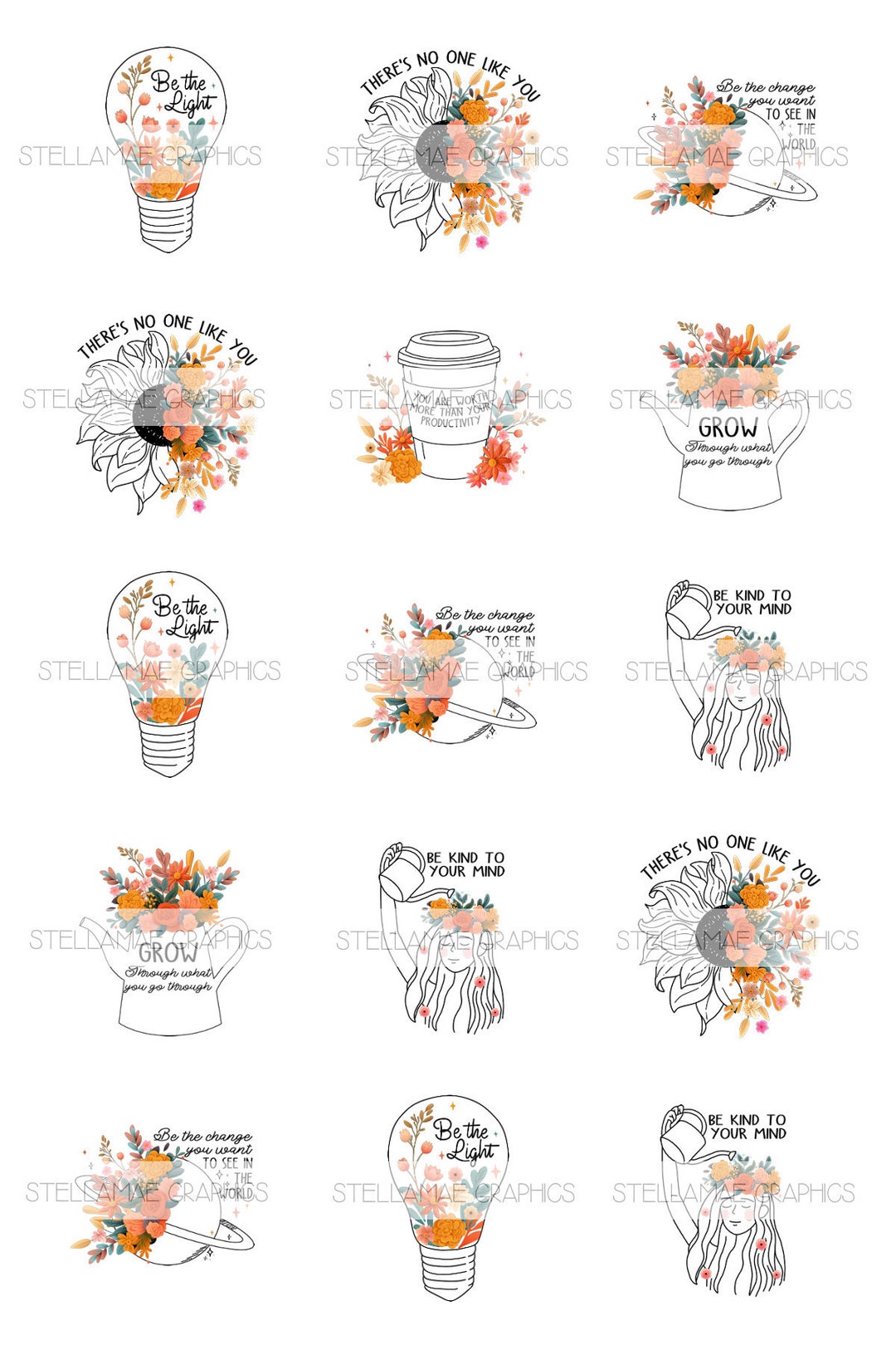 Positive Quotes - 1 Inch Circle Images, Bottlecap, Cupcake Topper ...