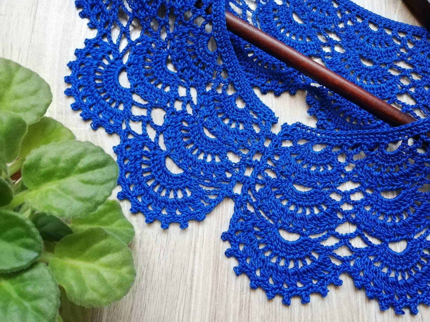 Blue Color Crochet Collar Lace Collar Handmade Collar Crochet - Etsy