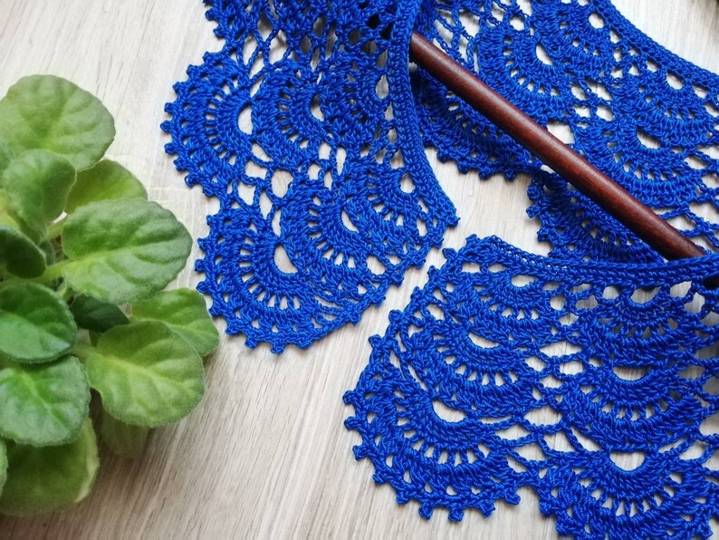 Blue Color Crochet Collar Lace Collar Handmade Collar Crochet - Etsy