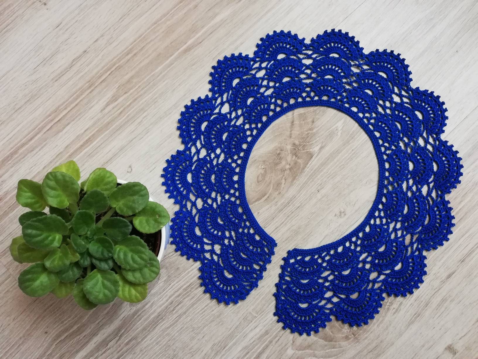 Blue Color Crochet Collar Lace Collar Handmade Collar Crochet - Etsy