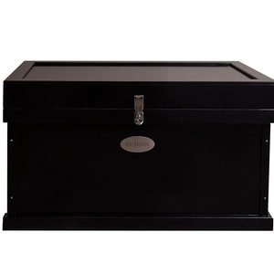 Classic Black Stained Wood Tack Trunk, Protected Interior, Cedar Bottom ...