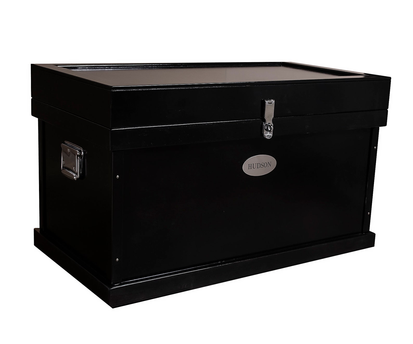 Classic Black Stained Wood Tack Trunk, Protected Interior, Cedar Bottom ...
