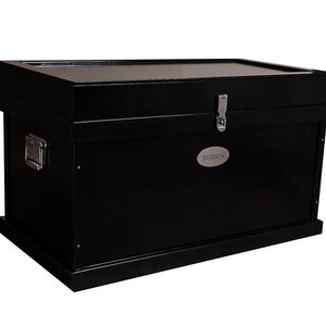 Classic Black Stained Wood Tack Trunk, Protected Interior, Cedar Bottom ...