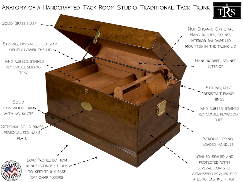 Traditional Wood Tack Trunk - Etsy