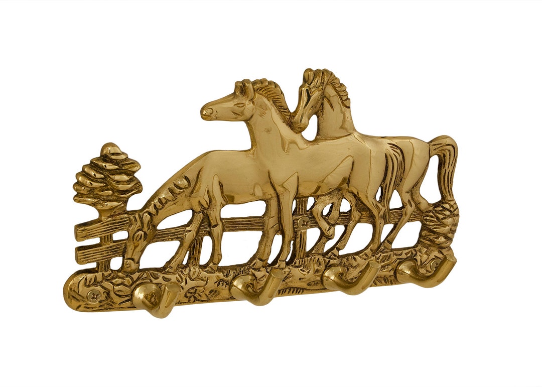 Key Rack Holder, Key Hanger, Organizer for Keys, Horses, Brass Horse ...