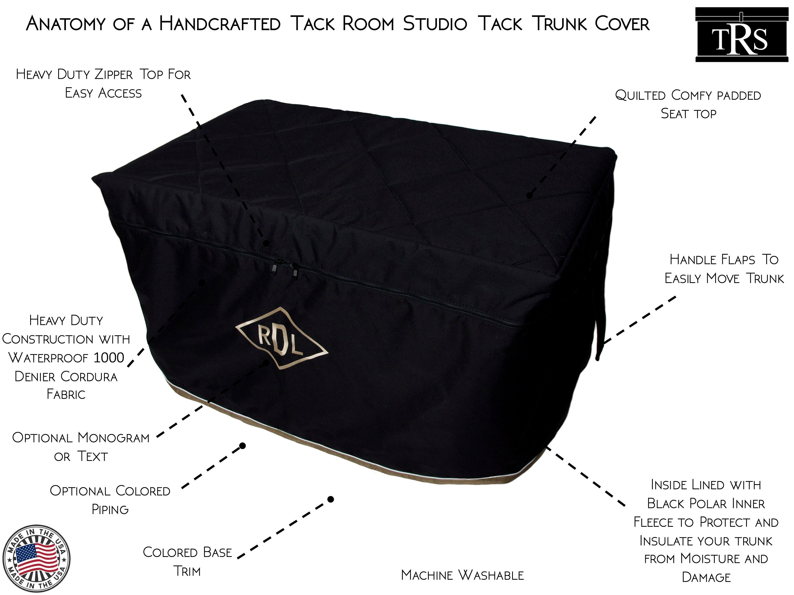 Customized Tack Trunk Cover With Zipper and Handle Flaps - Etsy