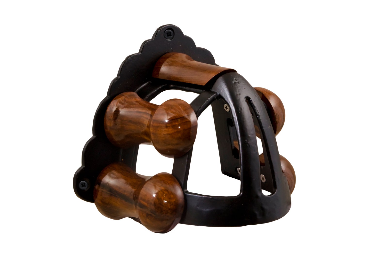 Cast Iron and Wood Saddle Stand, Bridle Bracket, Rein Hook and Strap ...