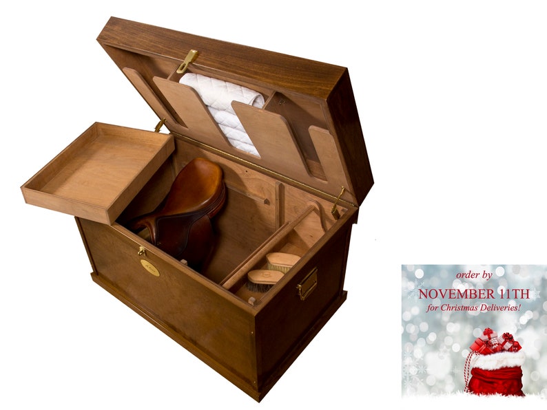 Classic Extra Large Wood Tack Trunk With Brass Nameplate and - Etsy