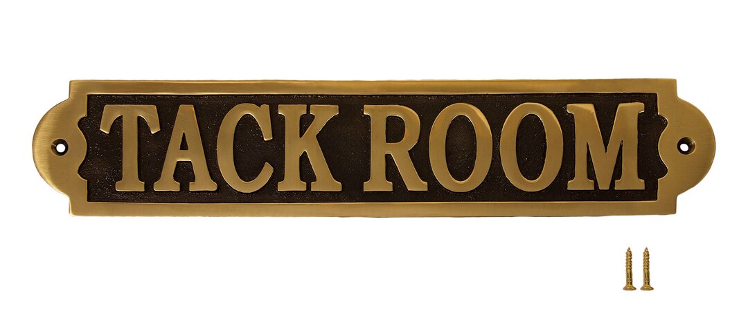 Fancy Tack Room Plate, Solid Brass, Tack Room Sign, Tack Room Plaque - Etsy