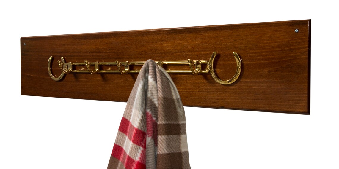 Wood and Brass Horse Hoof Rack - Etsy