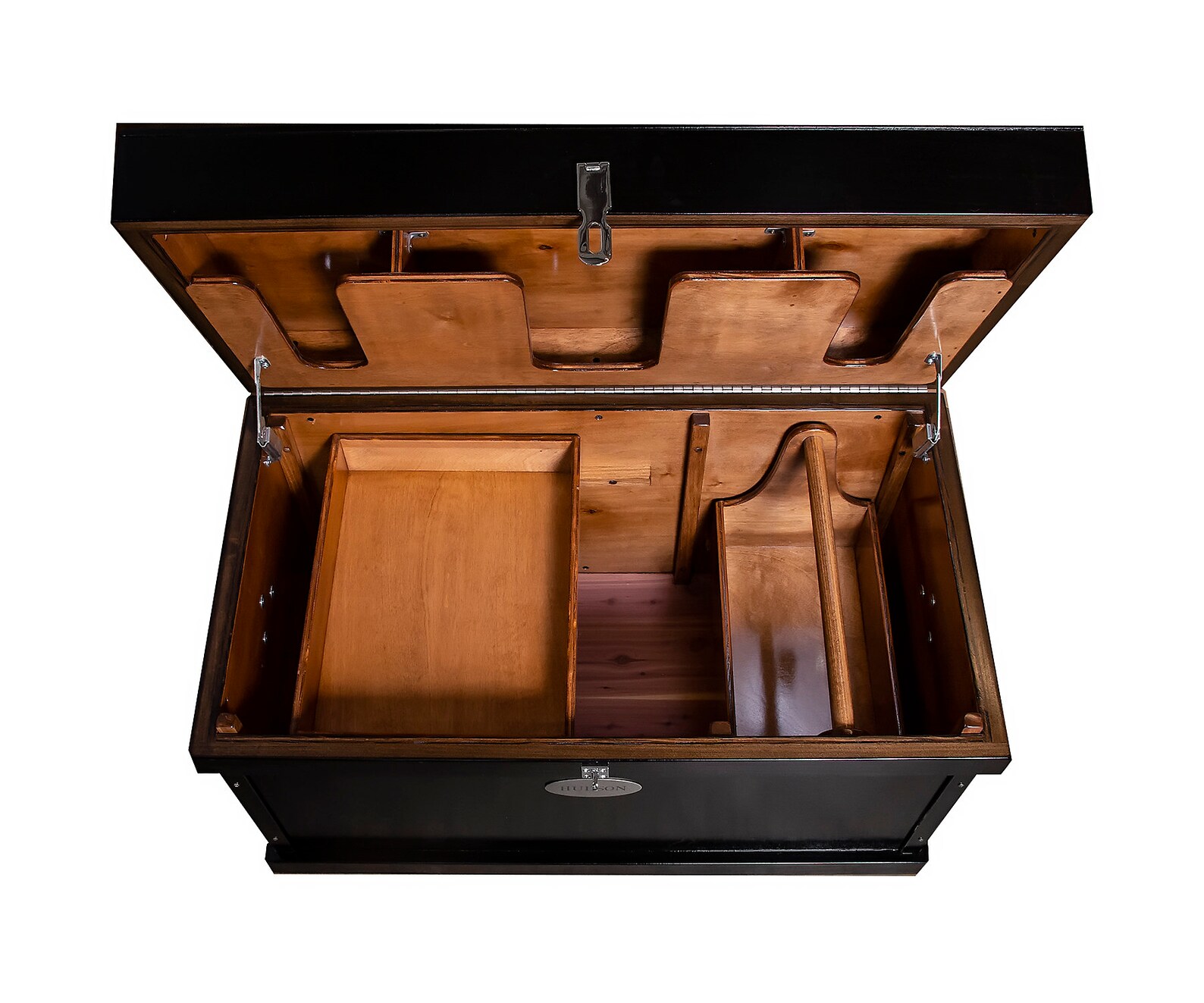 Classic Black Stained Wood Tack Trunk, Protected Interior, Cedar Bottom ...