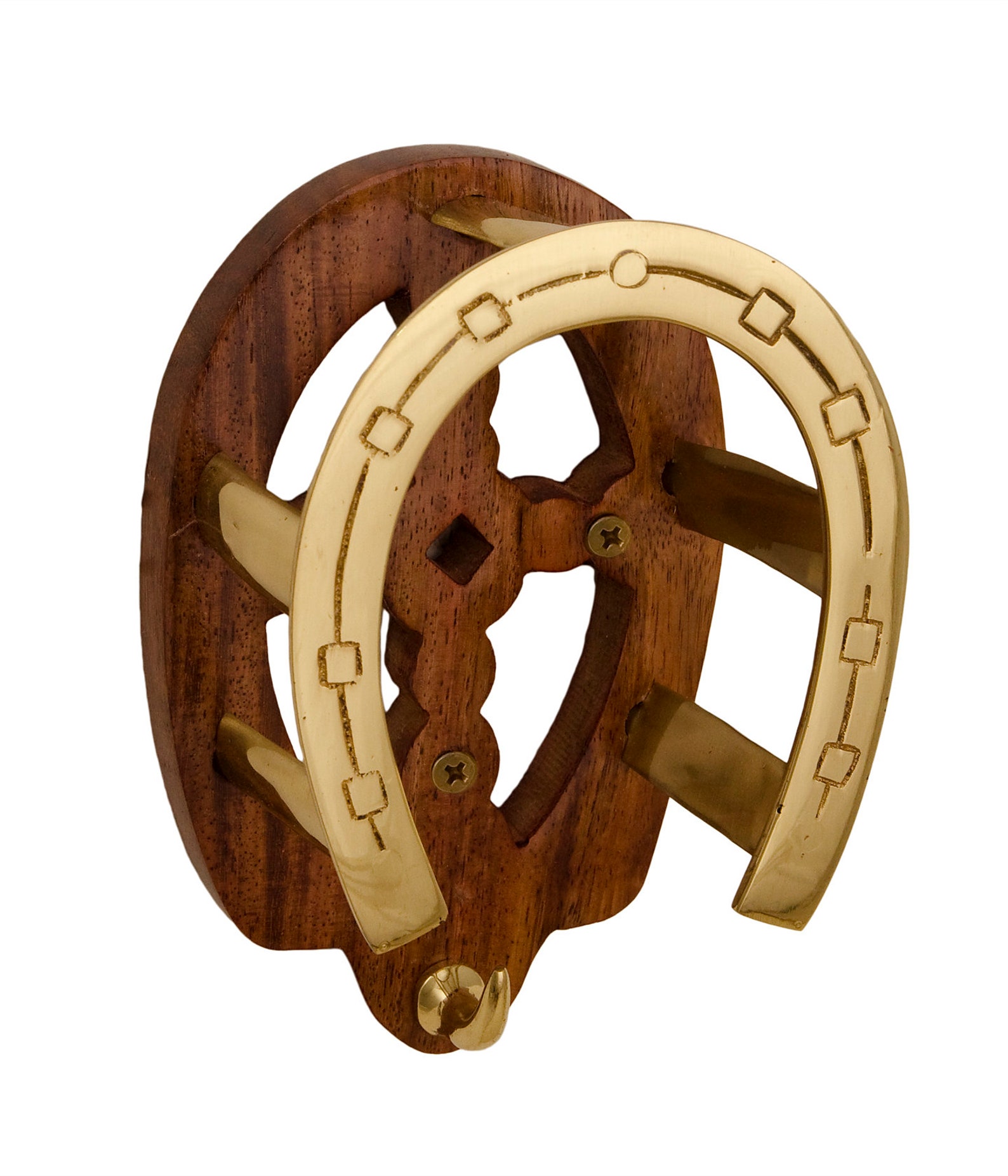 Solid Brass and Wood Saddle Stand Bridle Bracket Rein Hook - Etsy